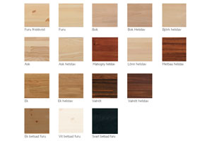 Våra träslag och ytbehandlingar (ATAB-Trappan AB) | ByggfaktaDOCU.se