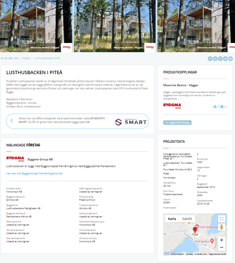 Materialspecifikation för referensprojekt | ByggfaktaDOCU.se